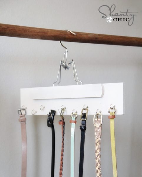 Closet Organization - DIY Belt Hanger - Shanty 2 Chic