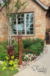 How to Build a DIY Flower Post with House Numbers - Shanty 2 Chic