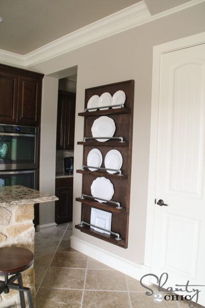 DIY Industrial Pipe Plate Rack - Shanty 2 Chic