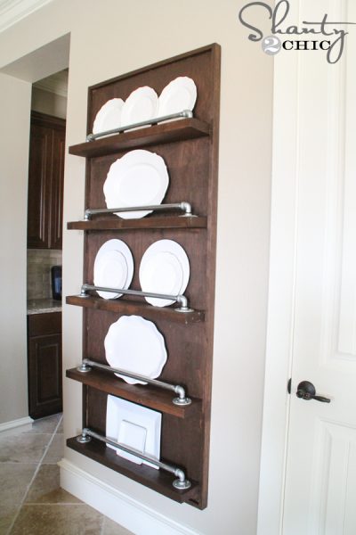 DIY Industrial Pipe Plate Rack - Shanty 2 Chic