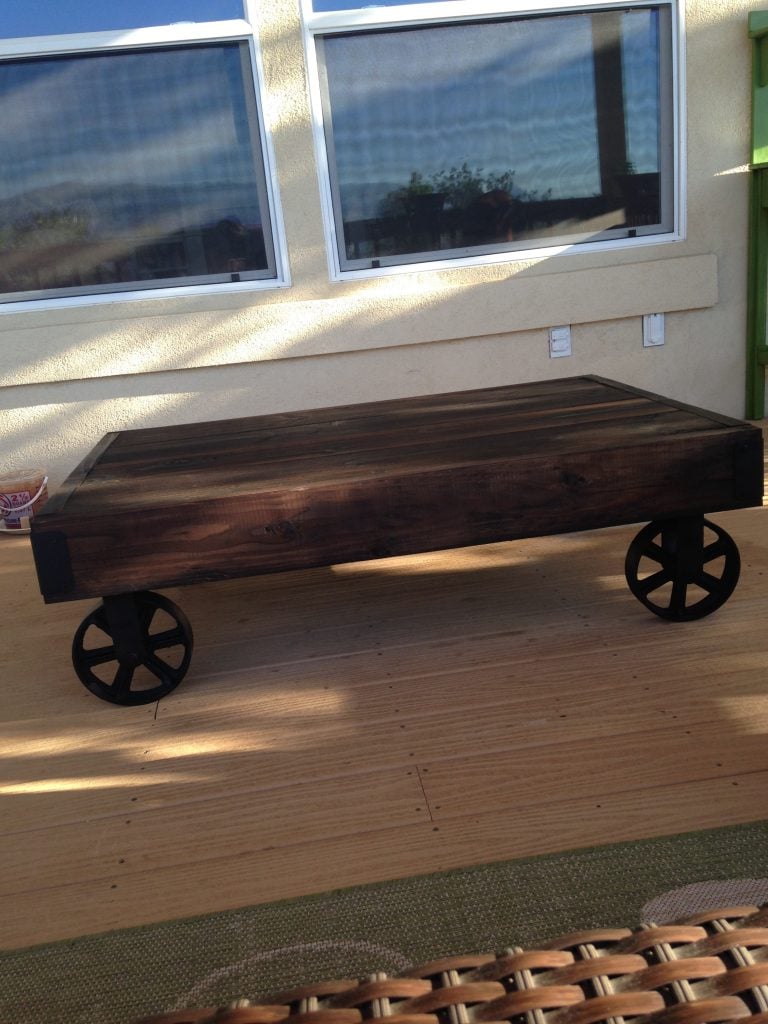 DIY Factory Cart Coffee Table - Shanty 2 Chic