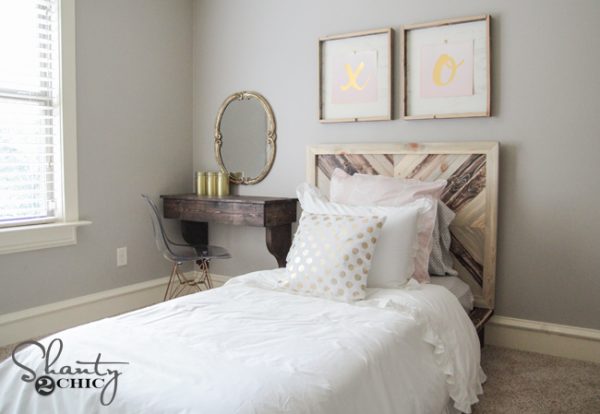 DIY Twin Platform Chevron Bed - Shanty 2 Chic