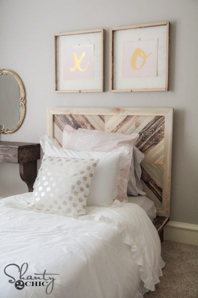 DIY Twin Platform Chevron Bed - Shanty 2 Chic