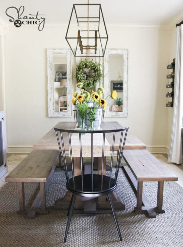 DIY Farmhouse Dining Bench Plans and Tutorial - Shanty 2 Chic