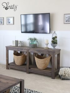 DIY Diagonal Base Farmhouse Console Table - Shanty 2 Chic