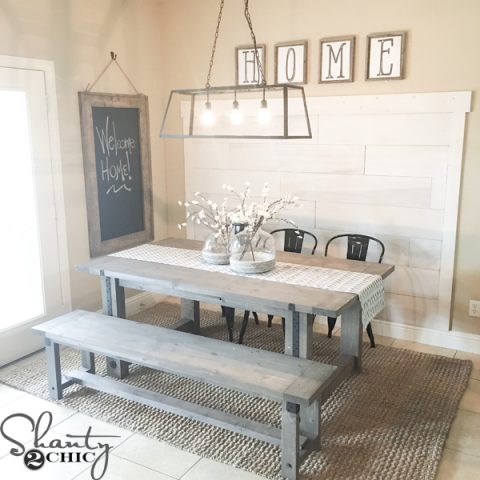 DIY Industrial Farmhouse Dining Table – Free Plans & Video - Shanty 2 Chic