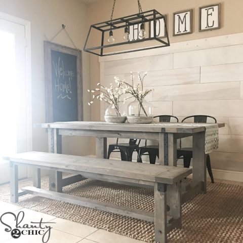 DIY Industrial Farmhouse Dining Table – Free Plans & Video - Shanty 2 Chic