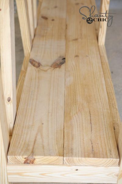 DIY Diagonal Base Farmhouse Console Table - Shanty 2 Chic