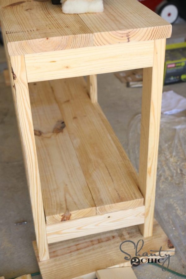 DIY Diagonal Base Farmhouse Console Table - Shanty 2 Chic