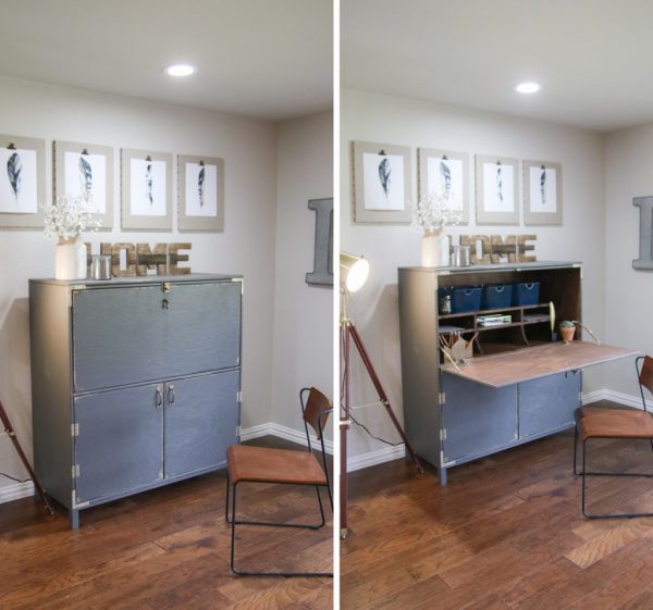 DIY Flip Top Secretary Desk as seen on HGTV Open Concept - Shanty 2 Chic