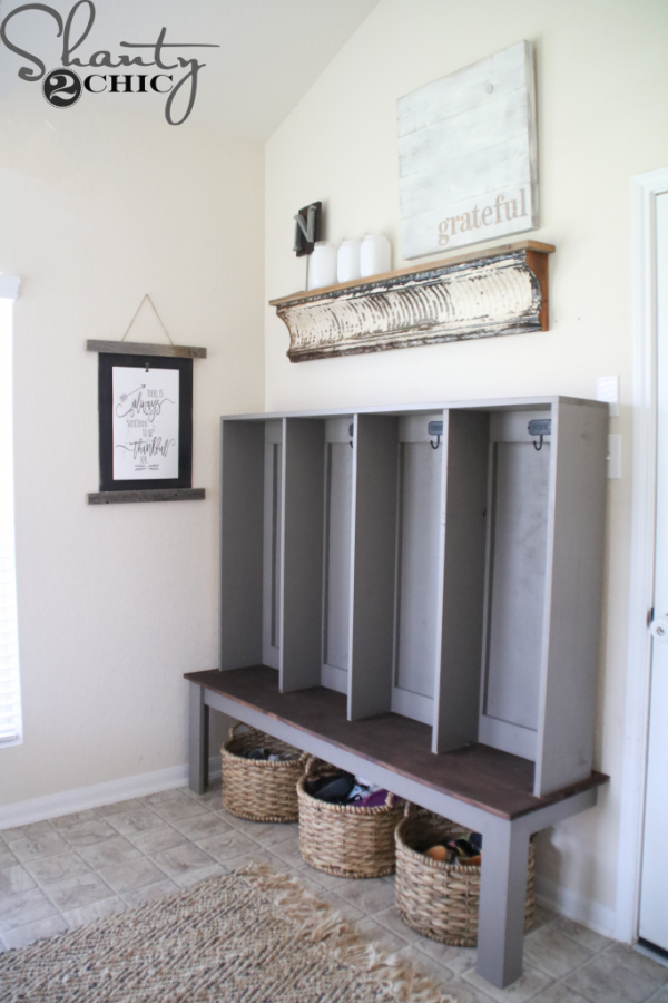 DIY Wall Locker - With Built in Bench - Shanty2Chic