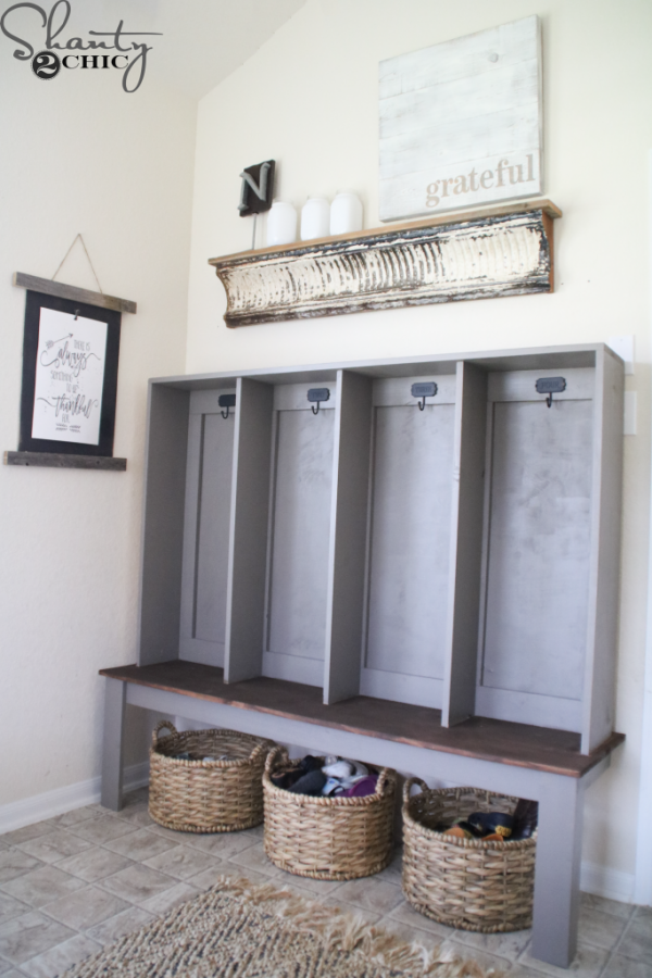 DIY Wall Locker - With Built in Bench - Shanty2Chic