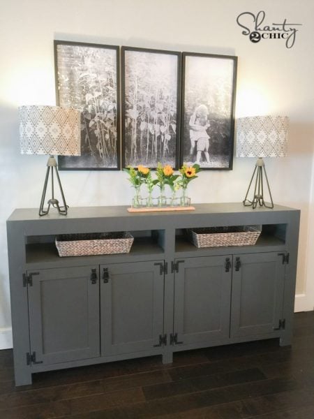 DIY Modern Farmhouse Media Console Table - Shanty 2 Chic