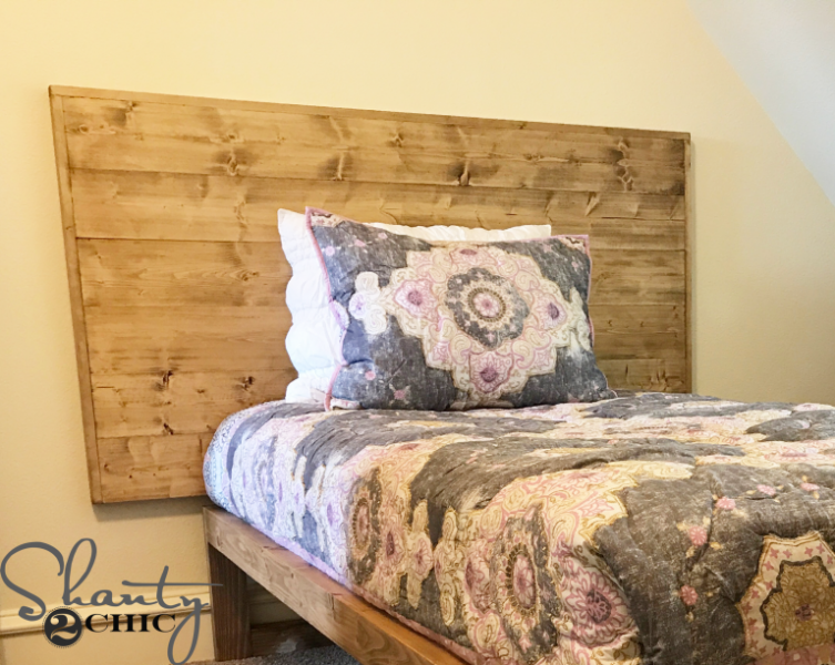 DIY Planked Headboard - An Easy DIY Headboard With Free Plans - Shanty 2 Chic