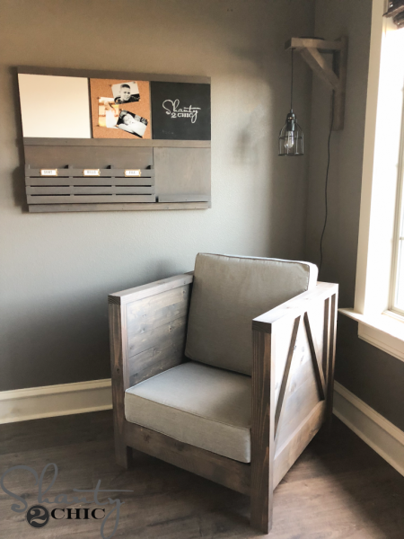 DIY Farmhouse Club Chair - Free Plans & How To Video - Shanty 2 Chic