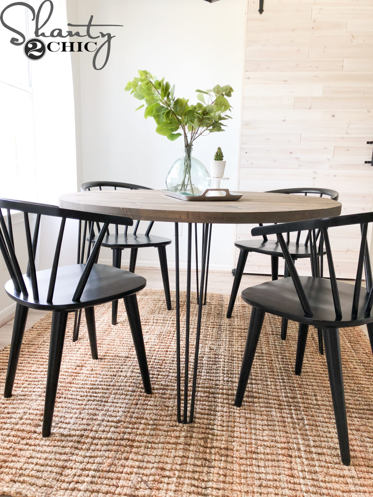 DIY Round Hairpin Dining Table – Easy Modern Build - Shanty 2 Chic