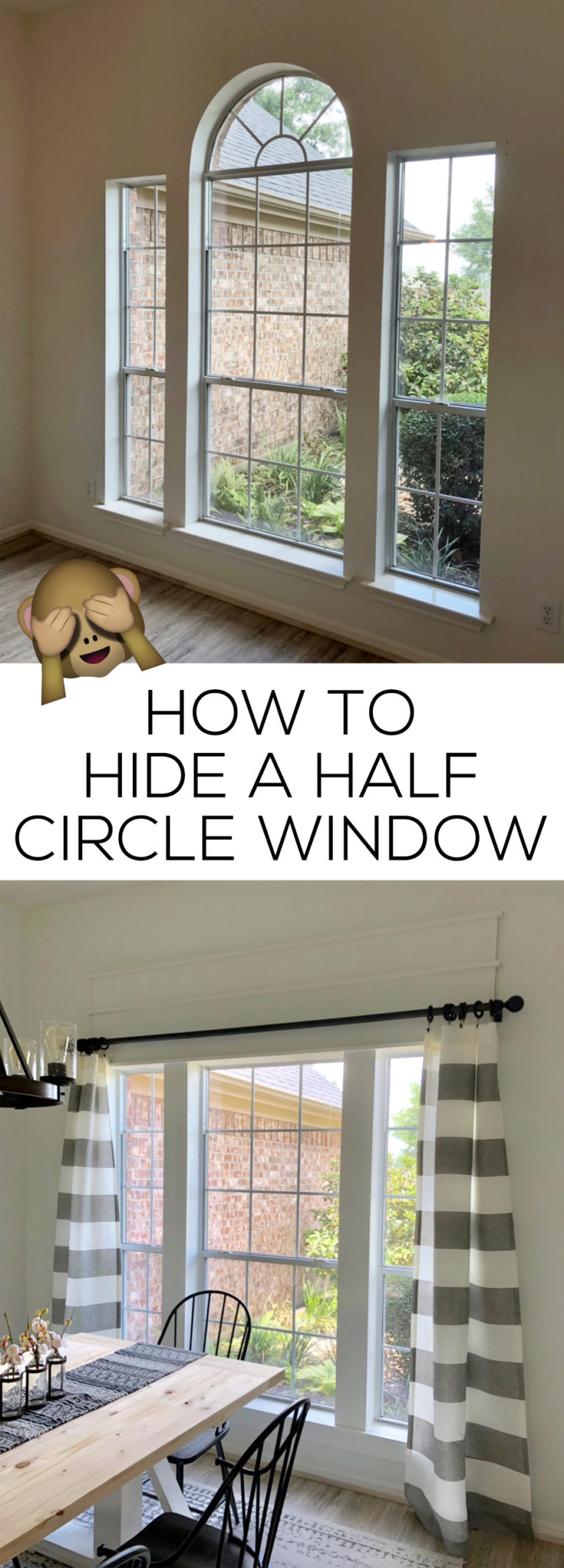 Adding Trim to a Window and Hiding a Half Circle! - Shanty 2 Chic