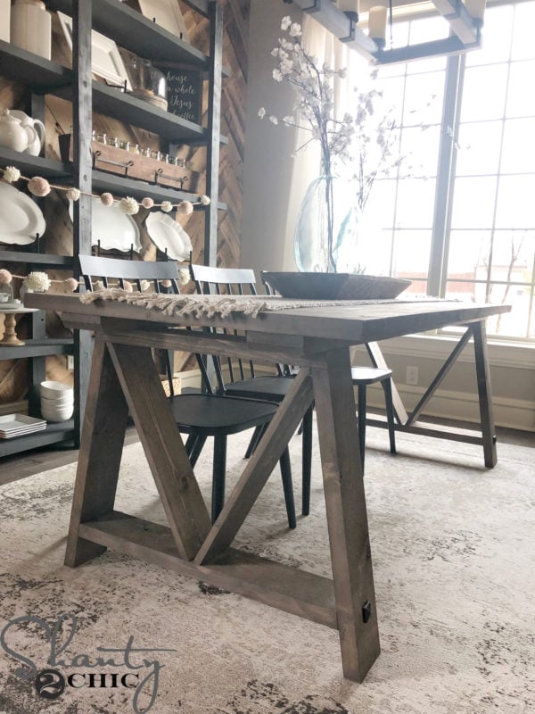 DIY Fancy V Dining Table – Free Plans Under $100 - Shanty 2 Chic