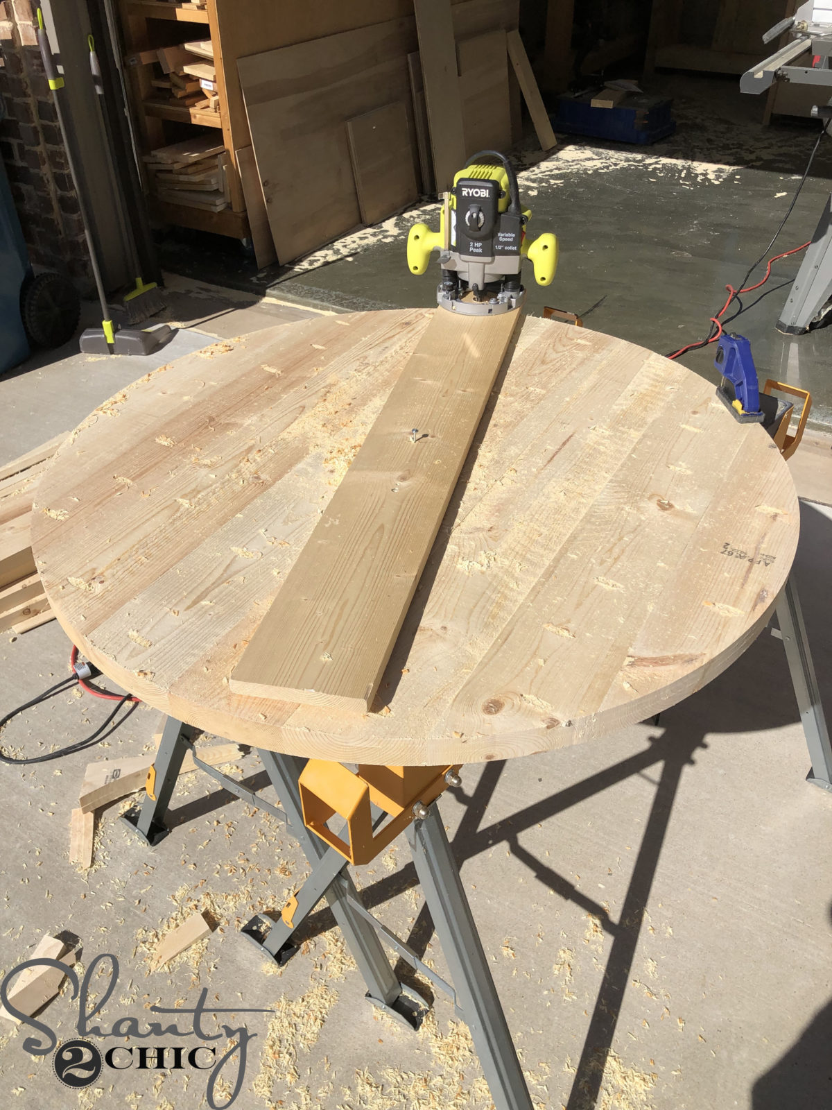 DIY Round Coffee Table - Shanty 2 Chic