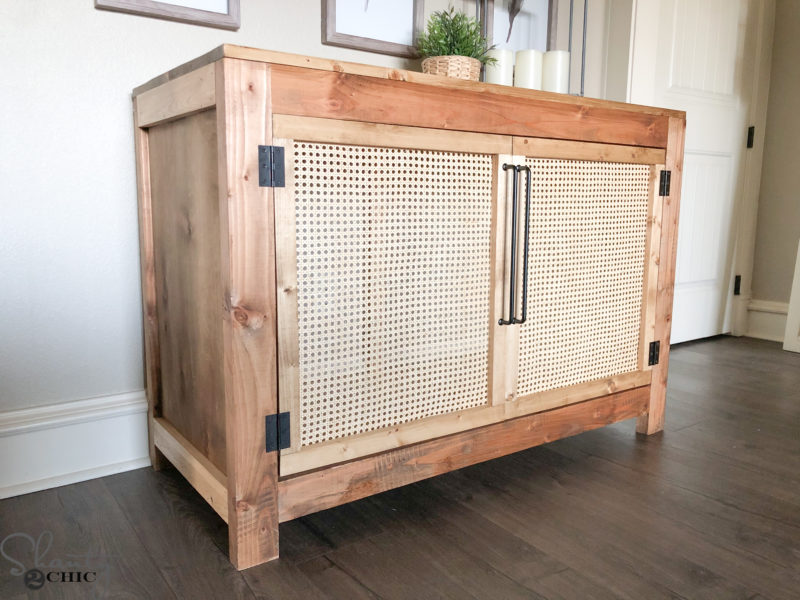 DIY Cane Cabinet - How to Build with Free Plans - Shanty 2 Chic