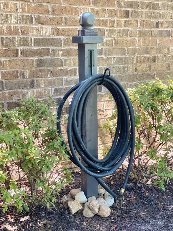 DIY Water Hose Post - Shanty 2 Chic