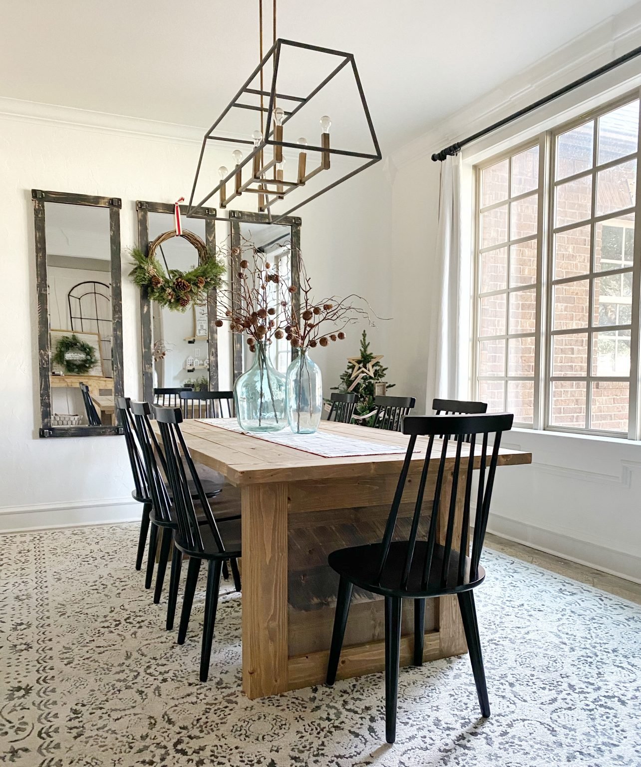 DIY Farmhouse Dining Table with Panel Sides - Shanty 2 Chic
