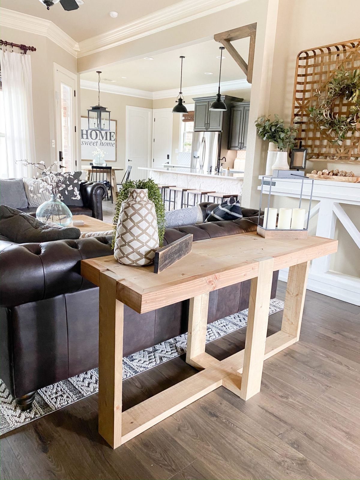 DIY Modern Farmhouse Console Table - Shanty 2 Chic
