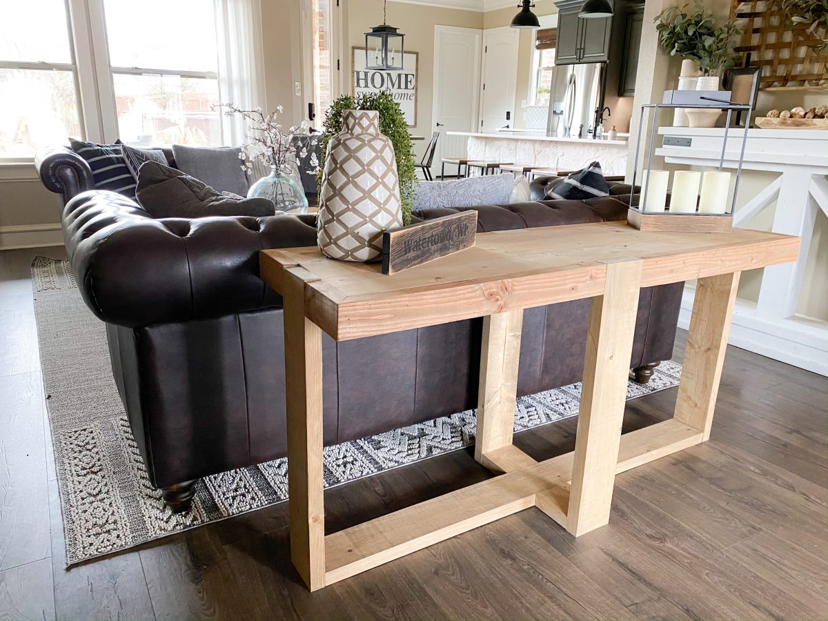 DIY Modern Farmhouse Console Table - Shanty 2 Chic