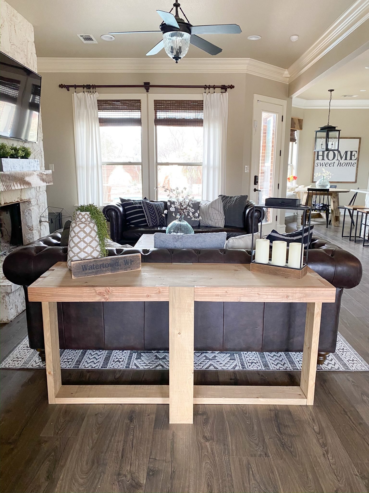 DIY Modern Farmhouse Console Table - Shanty 2 Chic