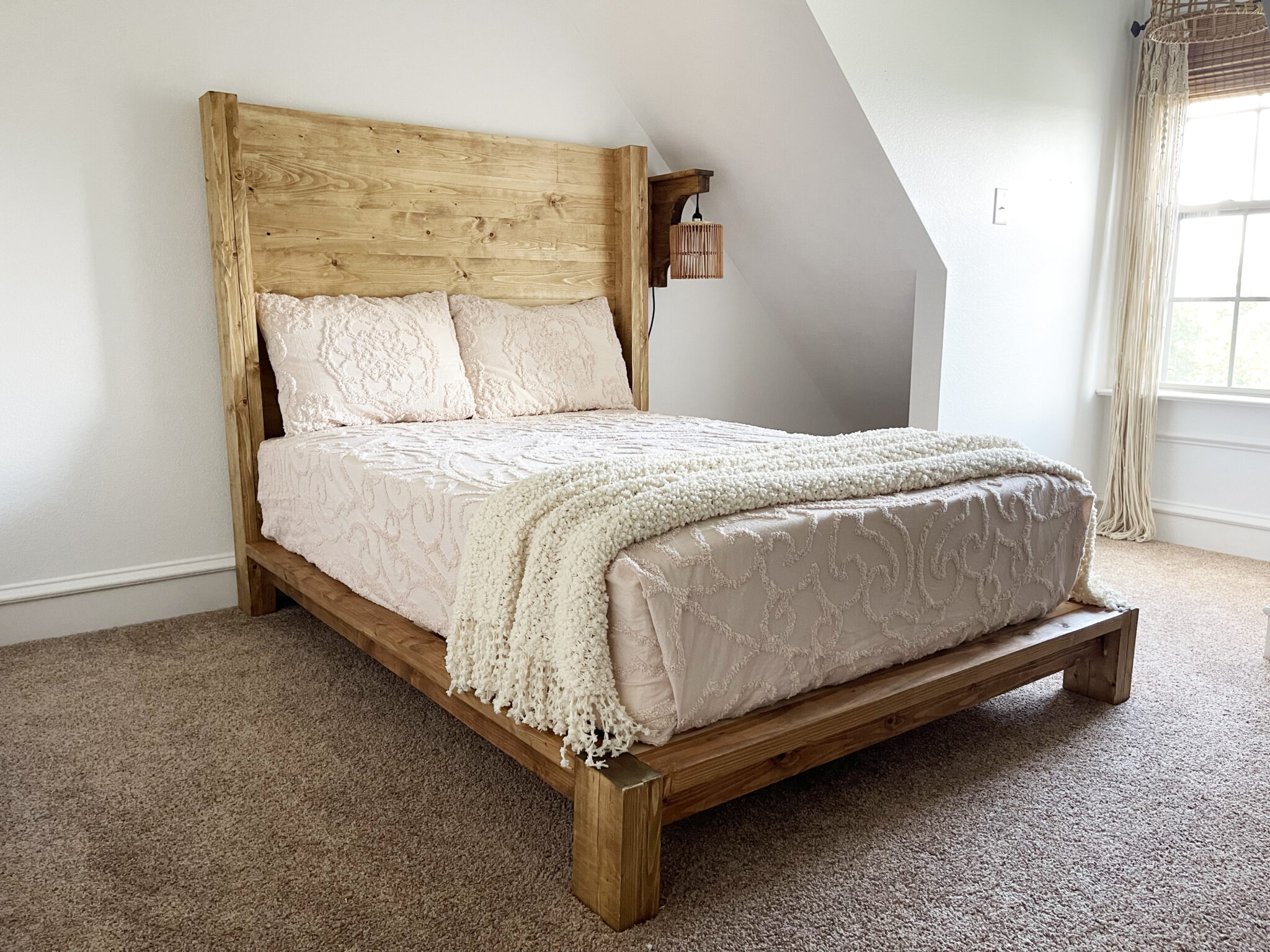 DIY Bed Frame and Wood Headboard - Shanty 2 Chic