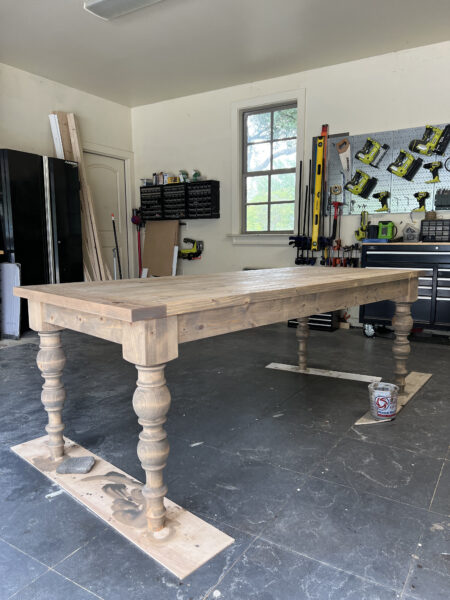 DIY Farmhouse Dining Table with Turned Legs - Shanty 2 Chic