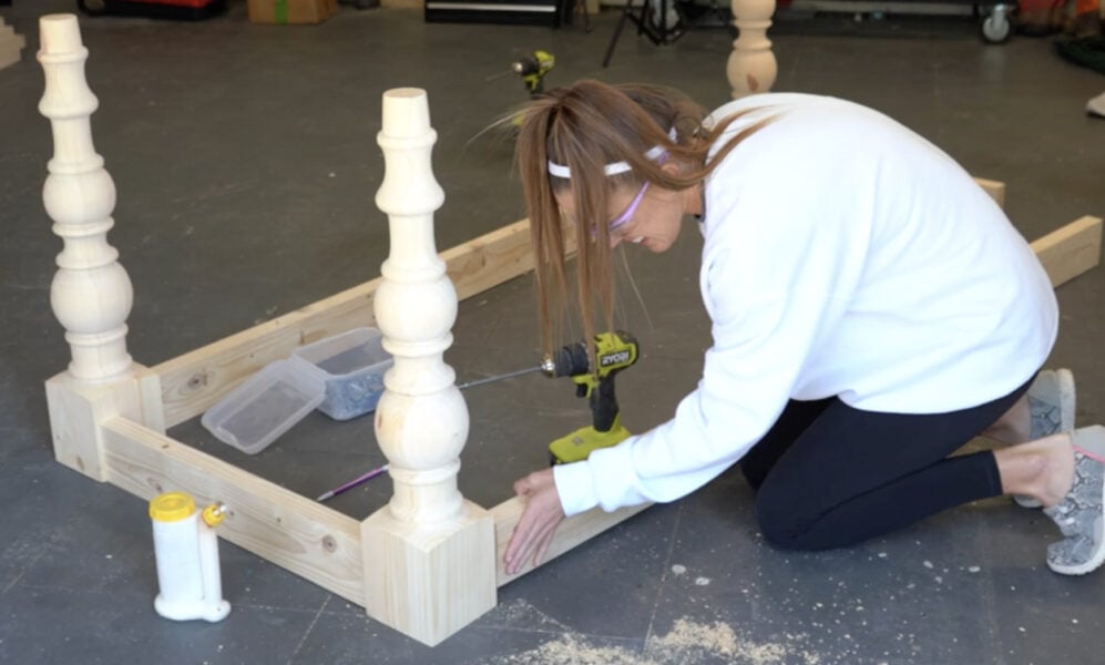 DIY Farmhouse Dining Table with Turned Legs - Shanty 2 Chic