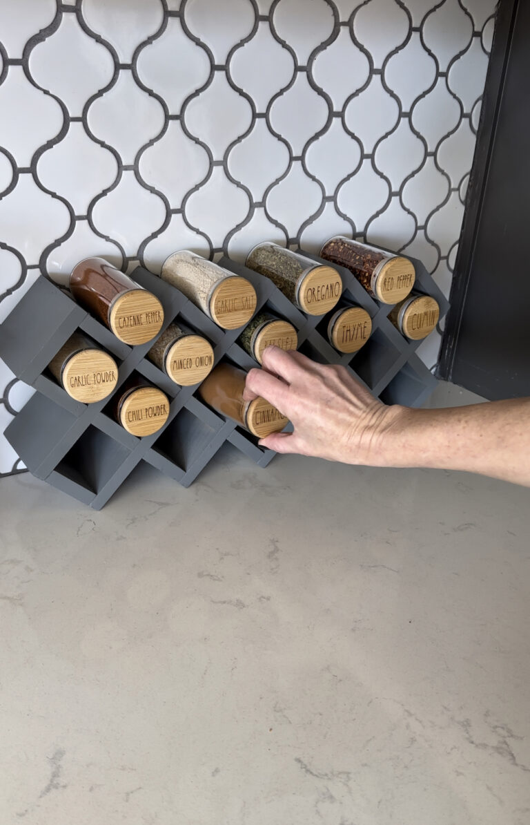 How to Build a DIY Countertop Spice Rack - Shanty 2 Chic