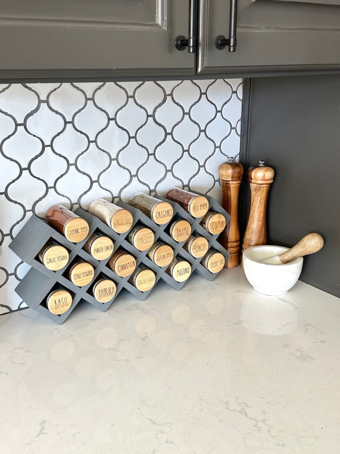 How to Build a DIY Countertop Spice Rack - Shanty 2 Chic