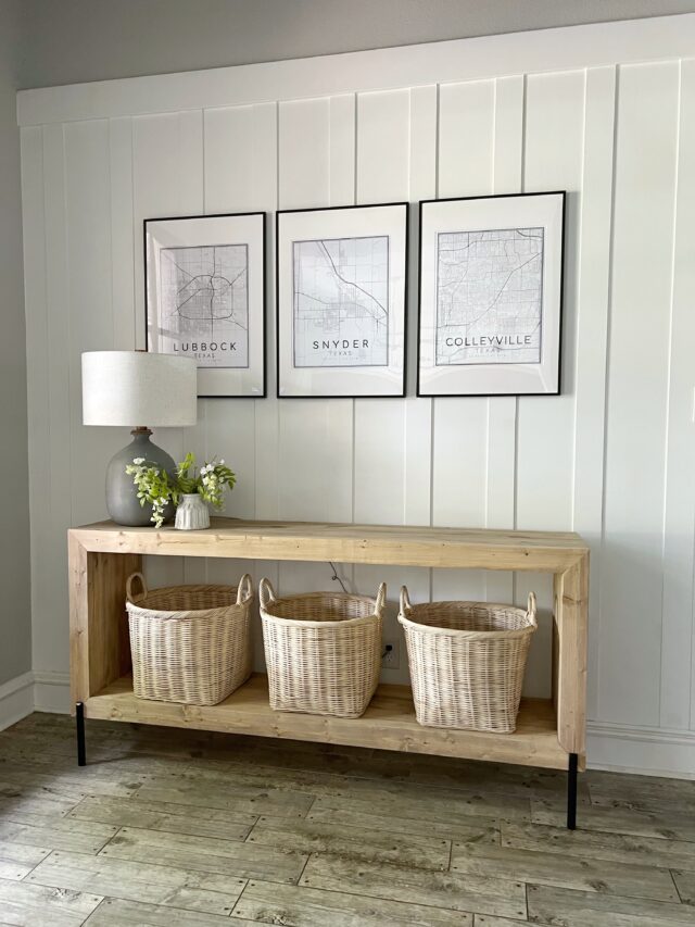 DIY Modern Waterfall Console Table - Shanty 2 Chic