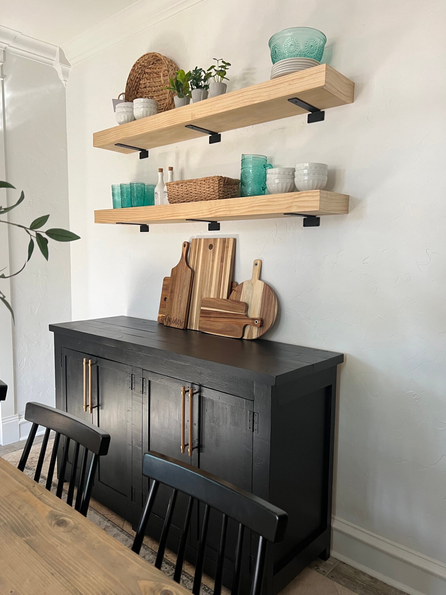 DIY Floating Shelves for the Dining Room - Shanty 2 Chic