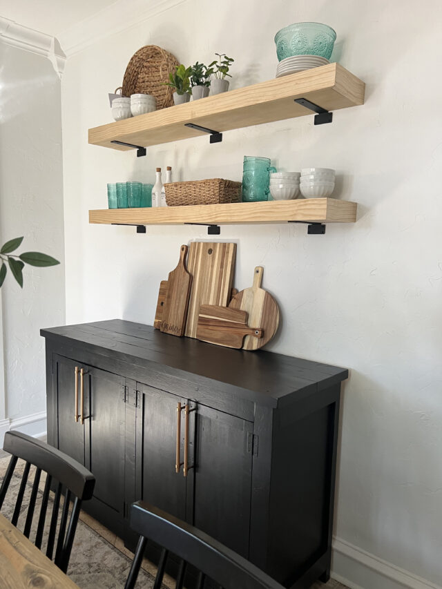 DIY Floating Shelves for the Dining Room - Shanty 2 Chic